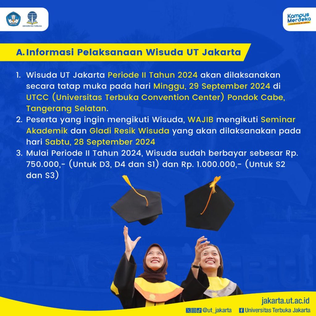Pendaftaran Wisuda UT-Jakarta Periode II Tahun 2024 - jakarta.ut.ac.id