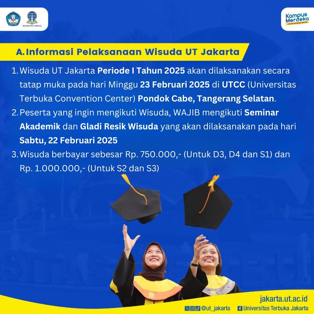 Informasi Pendaftaran Wisuda UT Jakarta Periode I Tahun 2025 - jakarta ...