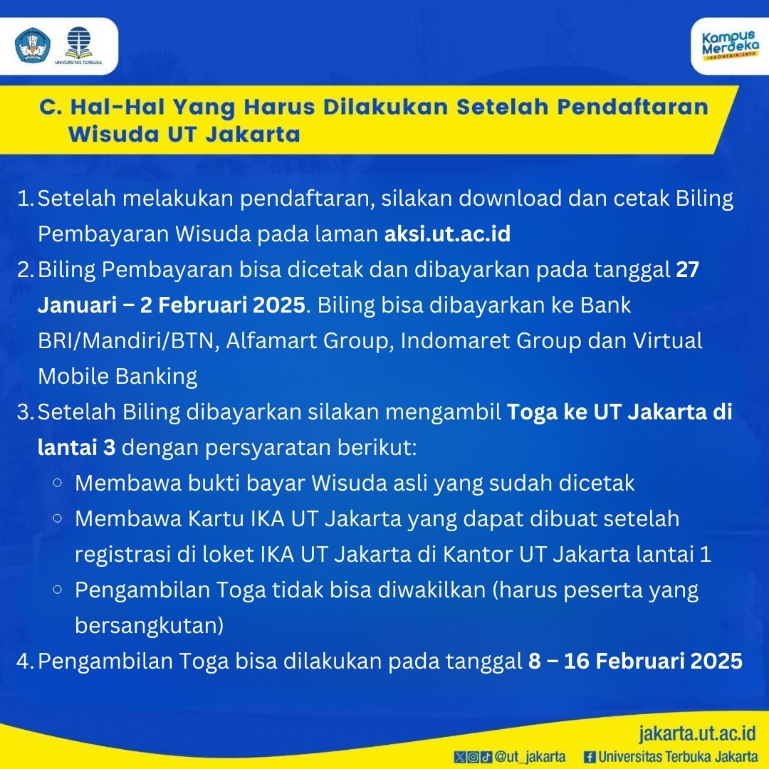 Informasi Pendaftaran Wisuda UT Jakarta Periode I Tahun 2025 - jakarta ...